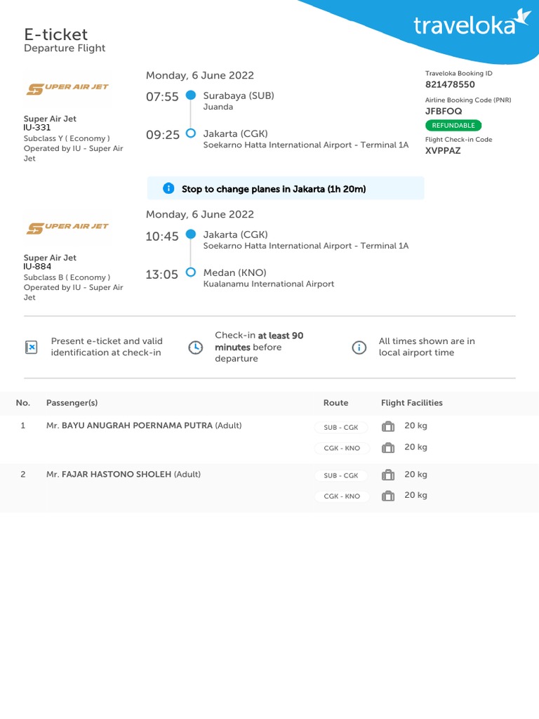 Andrew Wibowo Sub Xvppaz Kno Flight Originating | PDF | Transport | Aviation