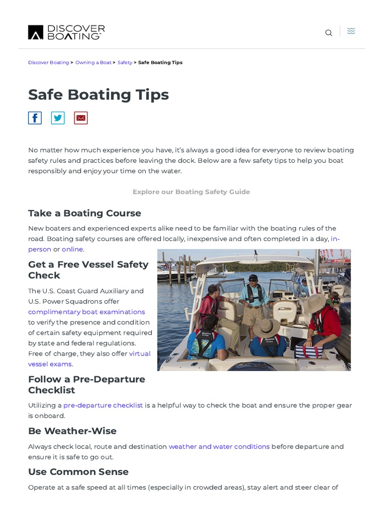 Safe Boating Tips - Discover Boating | PDF | Navigation | Transport