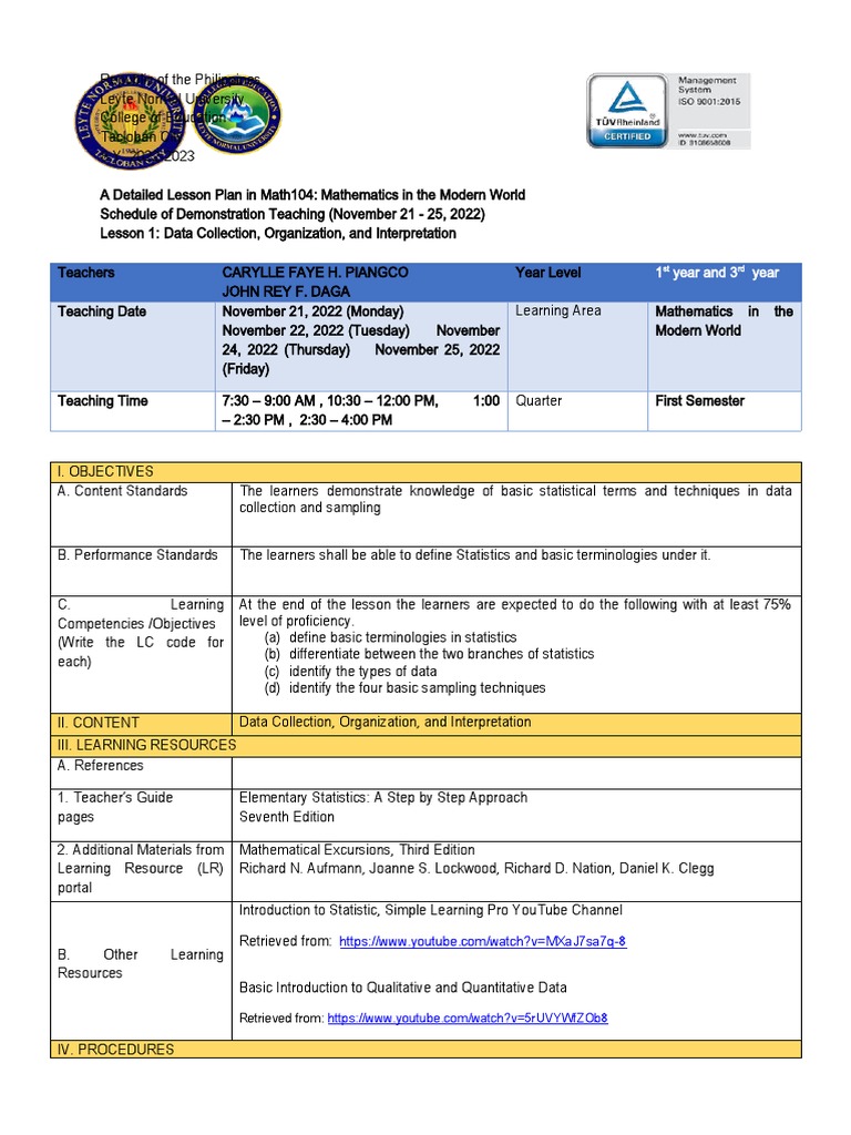 Daga and Piangco - MMW LP | PDF | Sampling (Statistics) | Statistics