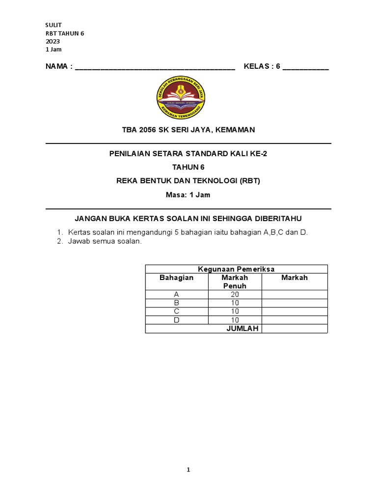 Uasa RBT T6 2023 | PDF