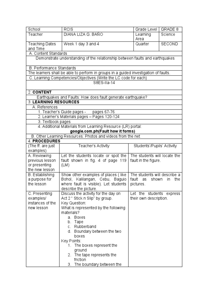S8ES-IIa-14 Earthquakes and Faults - How Does It Generate Earthquake ...