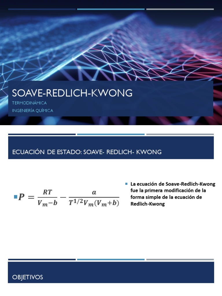 Ecuación Soave-Redlich-Kwong | PDF