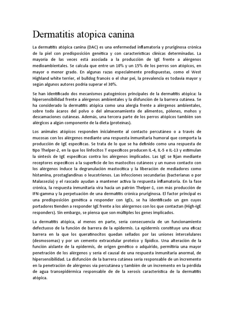 Dermatitis Atópica Canina | PDF | Alergia | Inmunología