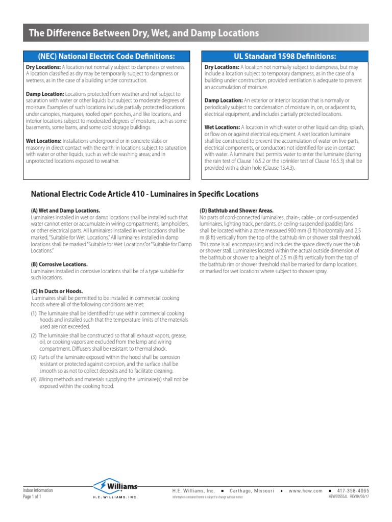 Understanding Dry, Wet, and Damp Locations | PDF | Shower | Electrical ...