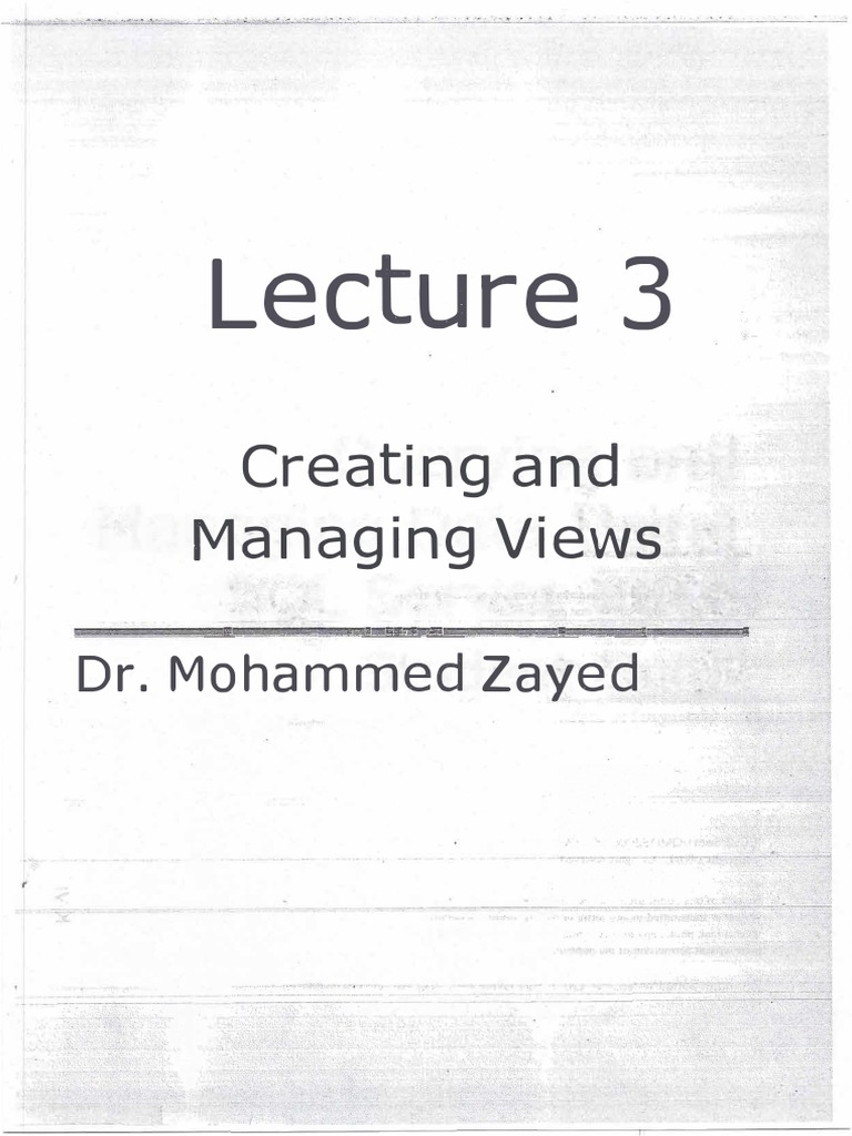 3.creating and Managing Views | PDF