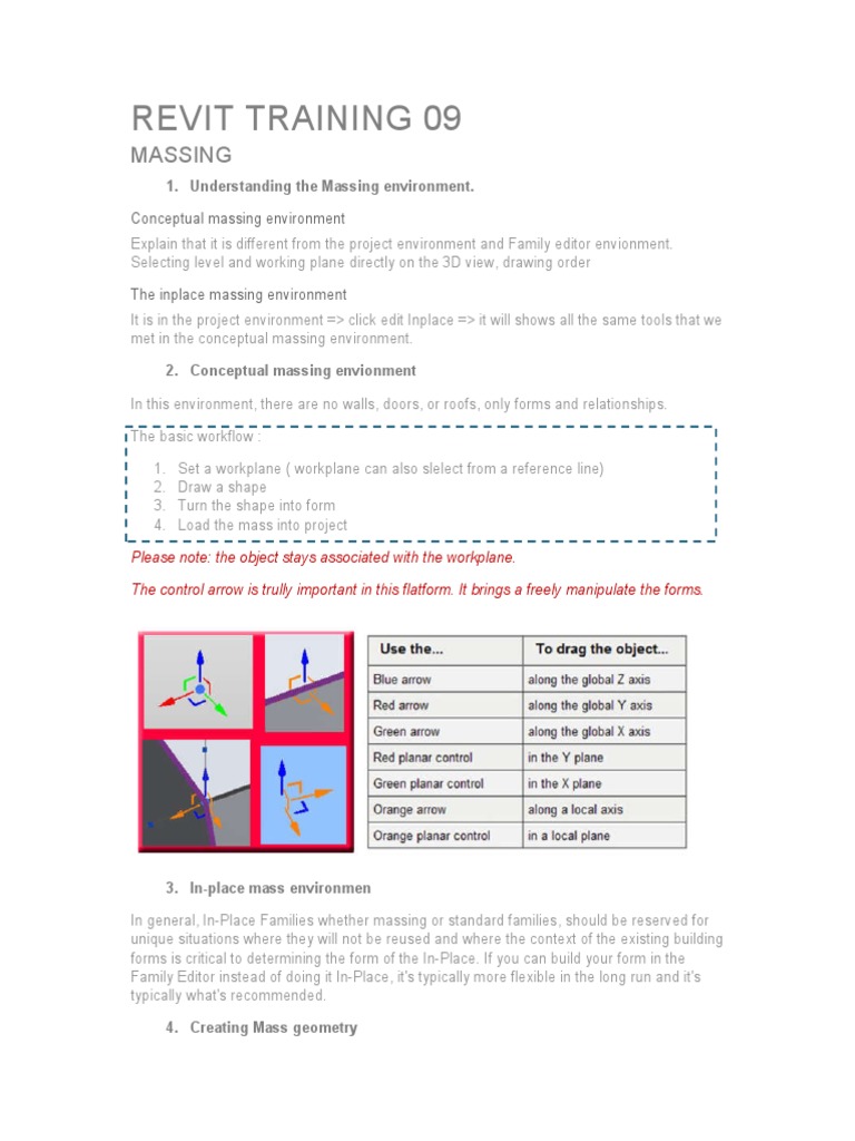 Revit Training 09 - Massing | PDF