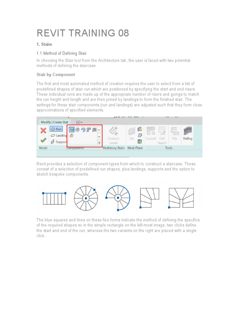 Revit Training - 08 - Stair and Railing - English Version | PDF | Stairs