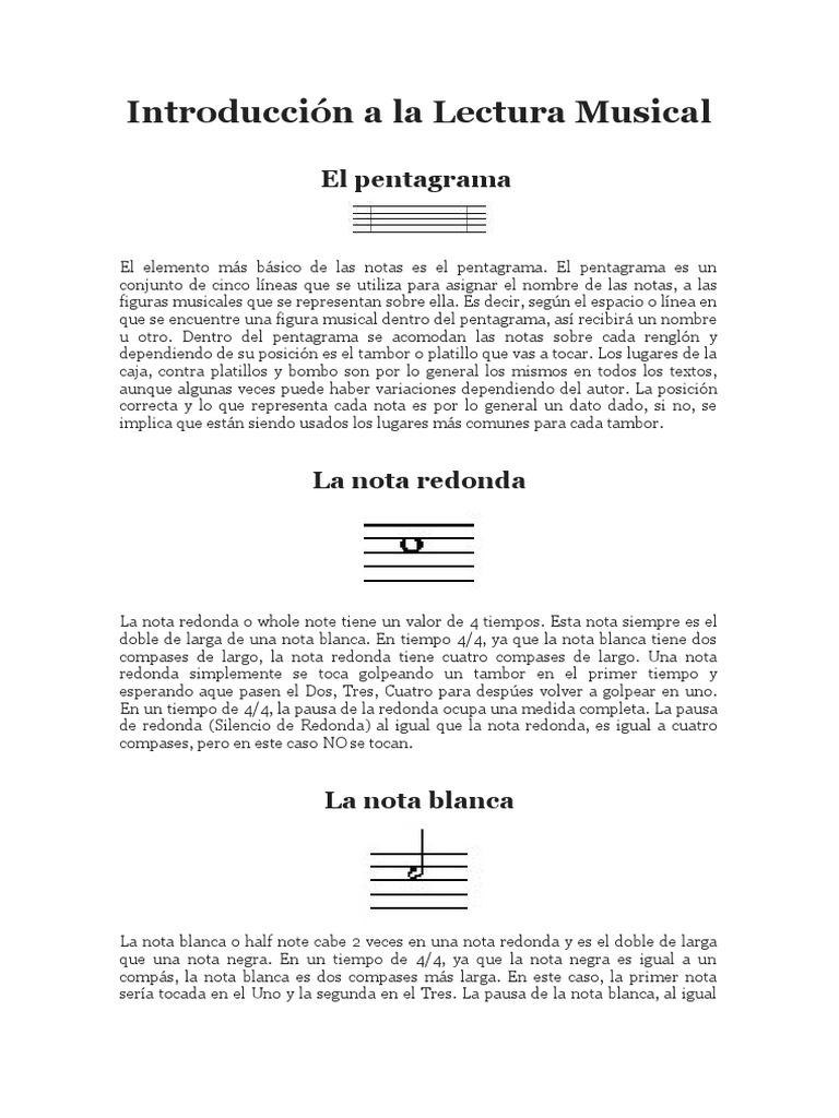 Introducción a la Lectura Musical | PDF | Musicología | Notación musical