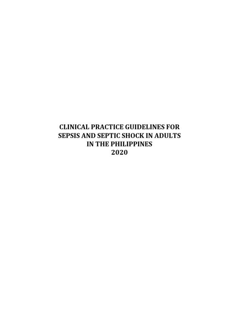 (CPG) Clinical Practice Guidelines For Sepsis and Septic Shock in ...