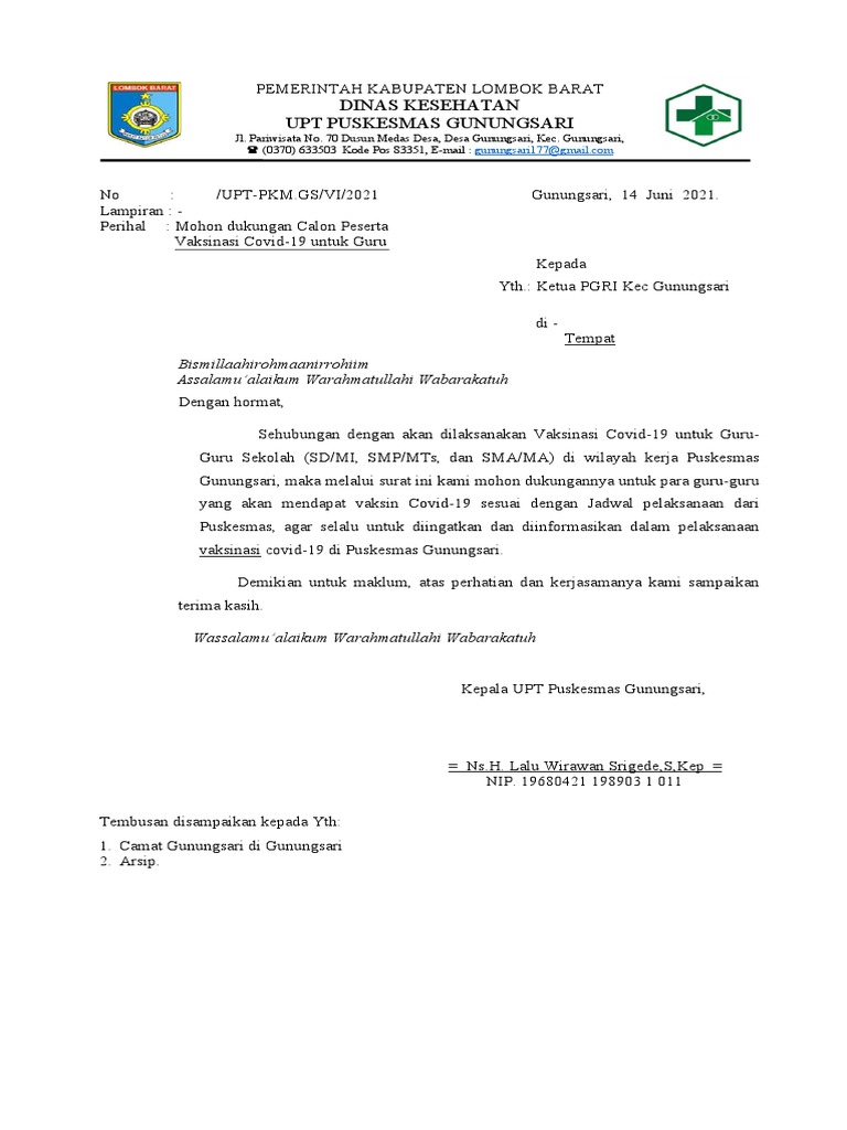 Surat Mohon Dukungan PGRI | PDF