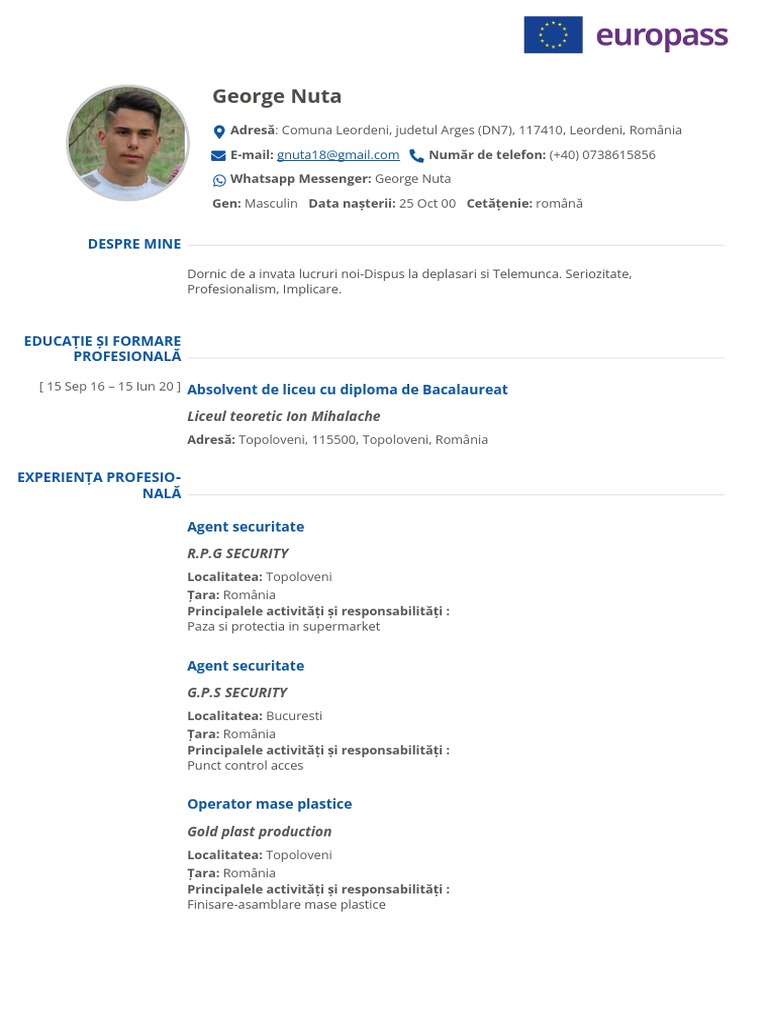 CV-George-Nuta (1) - 1 | PDF
