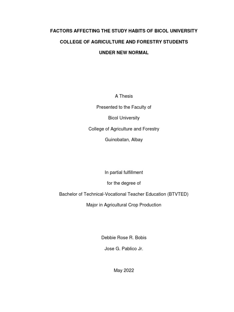 Front Page - Factors Affecting The SH of BUCAF Students Under New ...