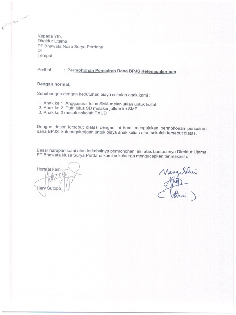 Sample Surat Permohonan | PDF