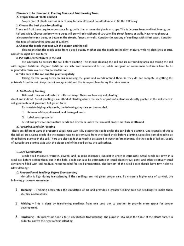 Agriculture Handouts | PDF | Seed | Plants