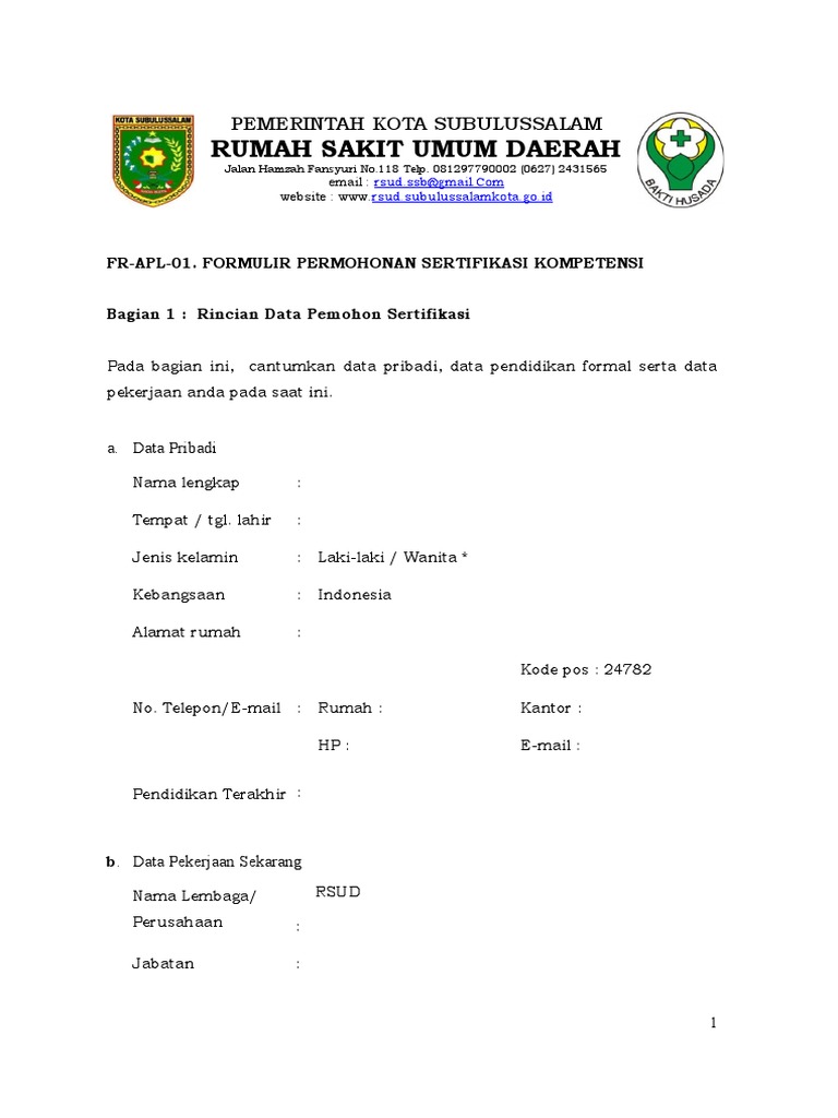 Form Fr-Apl-01 2018 | PDF