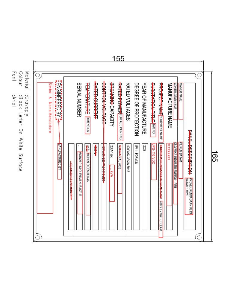 Name Plate Plts Batam Revisi | PDF