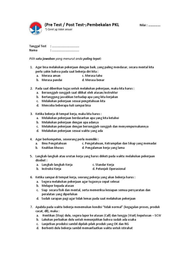 Pre Test Post Test | PDF
