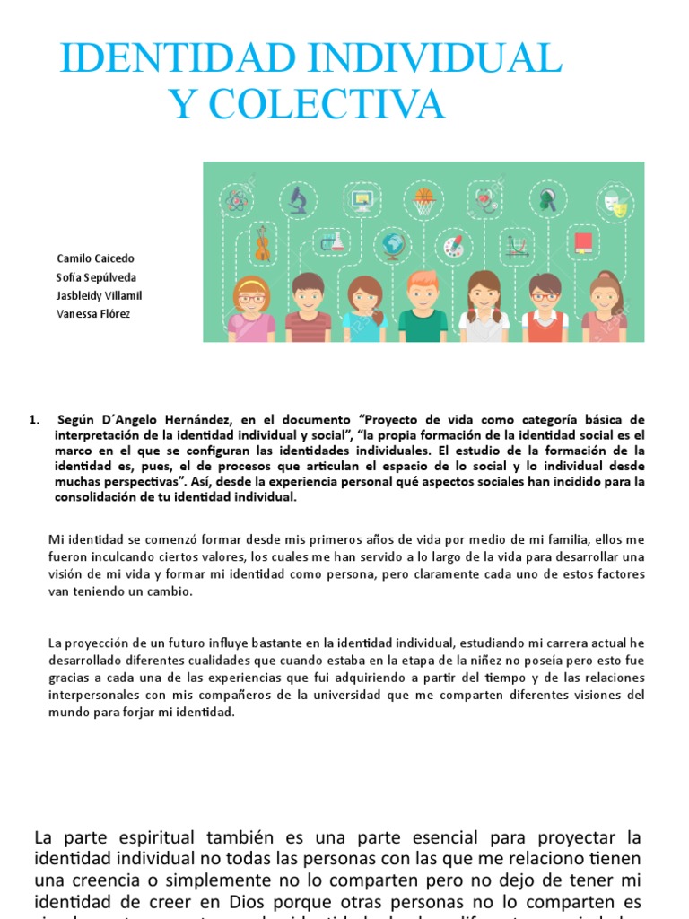 Identidad Individual y Colectiva | PDF | Sicología Identidad Individual y Colectiva | PDF | Sicología