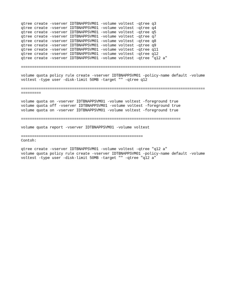 Command Script Qtree | PDF