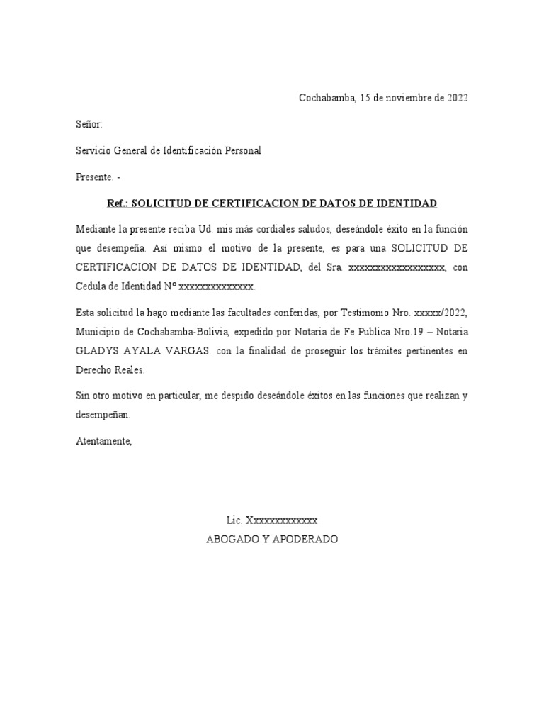 Carta para Segip | PDF