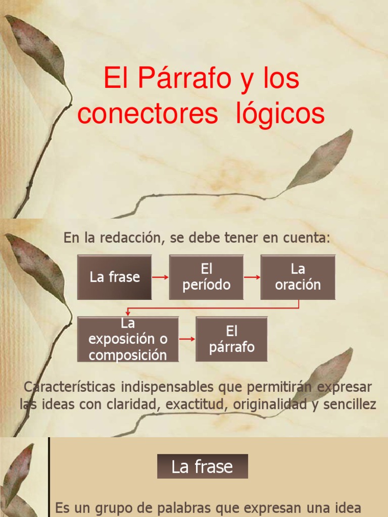 El Párrafo y Conectores Lógicos | PDF | Oración (Lingüística) | Palabra
