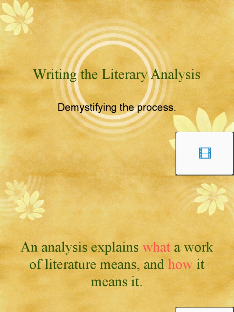 Writing The Literary Analysis | Download Free PDF | Irony | Narrative