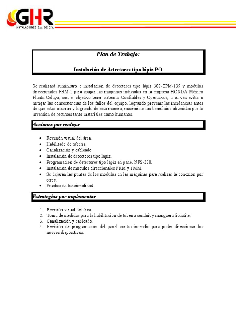 Machote Plan de Trabajo | PDF