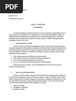 The Oliva Model of Curriculum - Summary Report | PDF | Curriculum ...