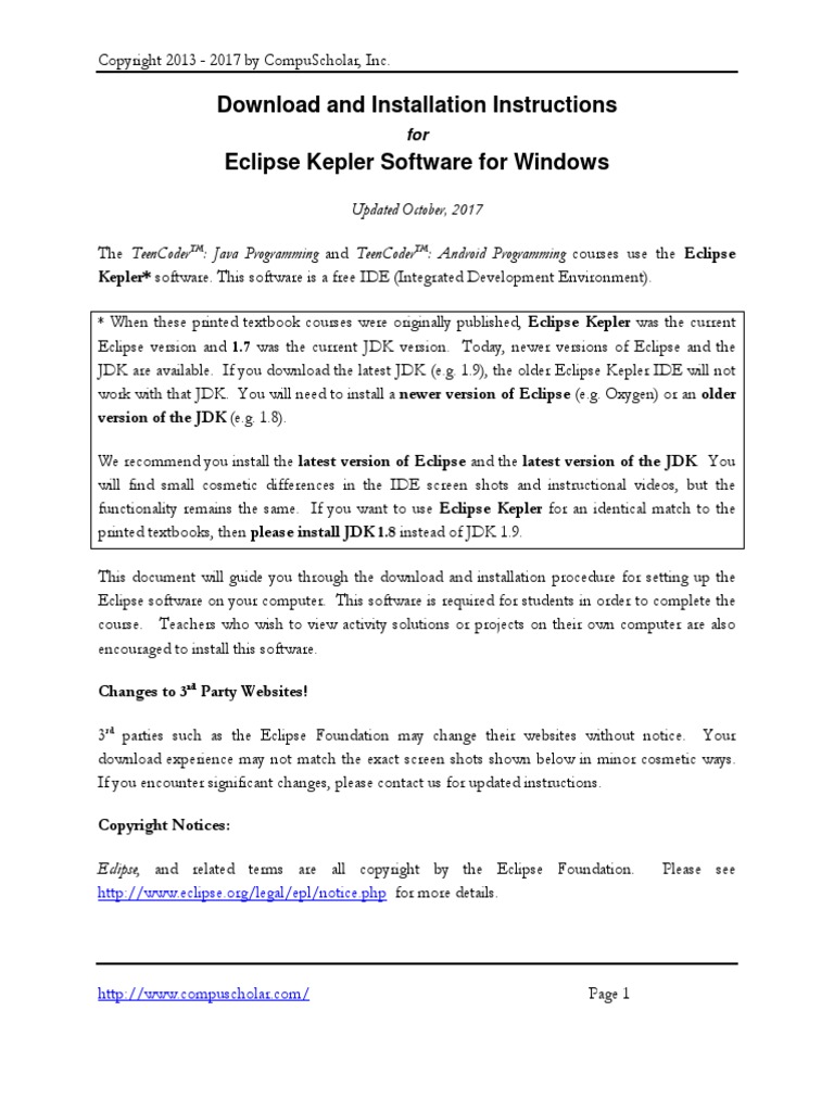 Eclipse Kepler Install Instructions Win | PDF | Eclipse (Software) | Computer File