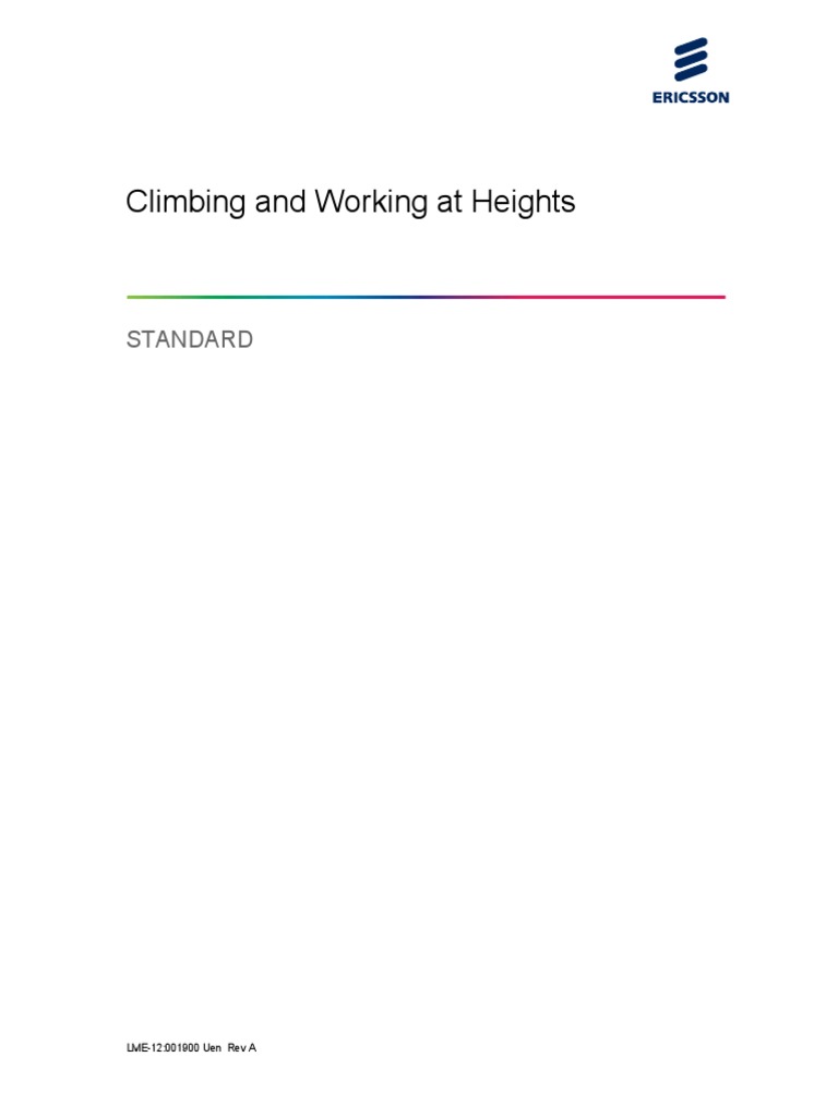 Climbing and Working at Heights | PDF | Personal Protective Equipment ...