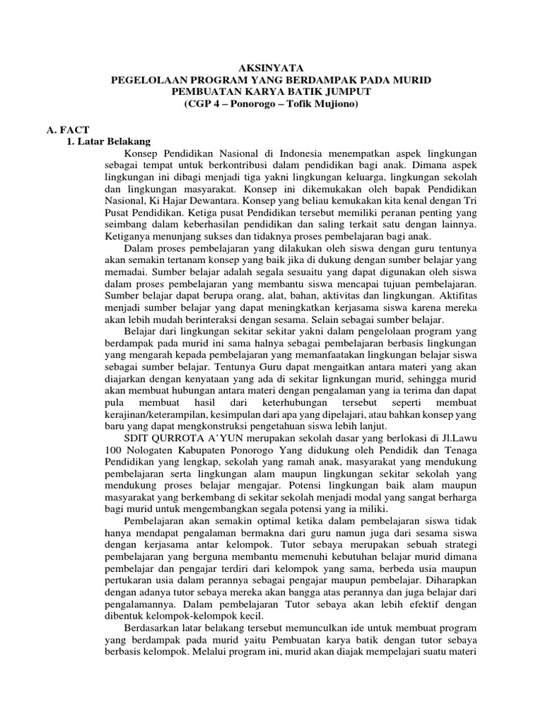 AKSINYATA Modul 3.3 - Tofik Mujiono | PDF