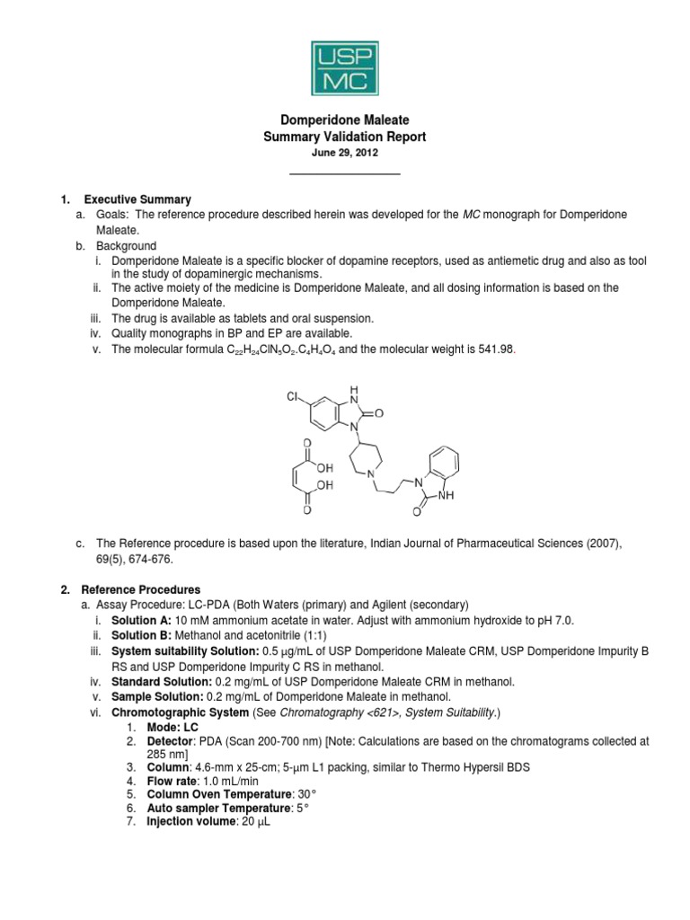 Validasi Zat Aktif Domperidone Maleat | PDF | Thin Layer Chromatography ...