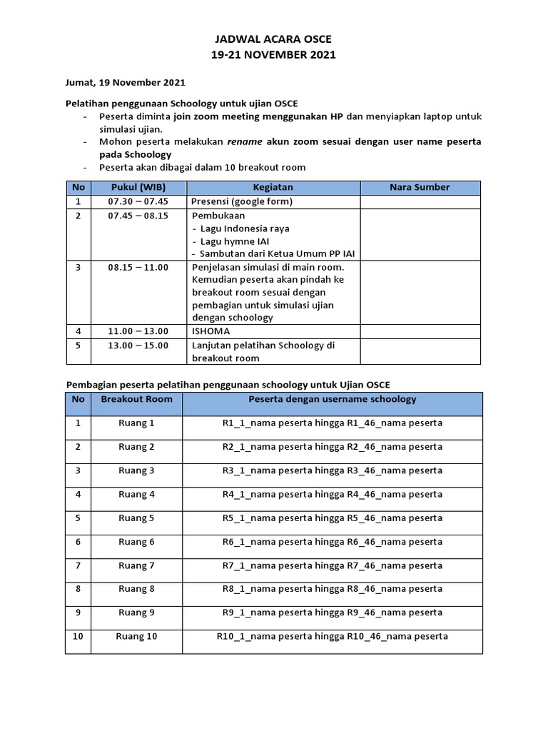 Jadwal Ujian OSCE 2021 Daring dan Pelatihan | PDF