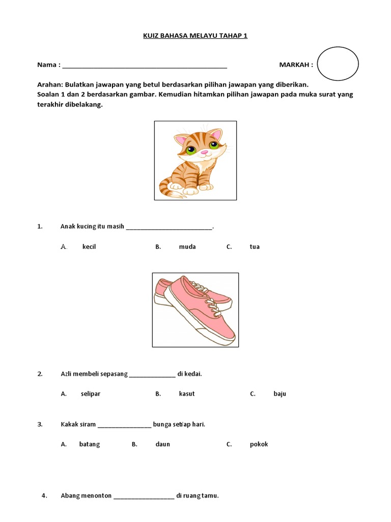 Soalan Kuiz Tahap 1 | PDF