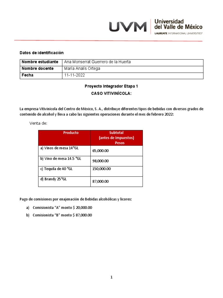 Proyecto Integrador Etapa 1 Contribuciones Indirectas | PDF