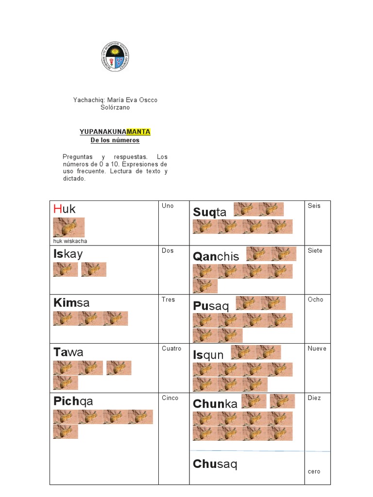 CLASE 6 y 7-YUPANA | PDF