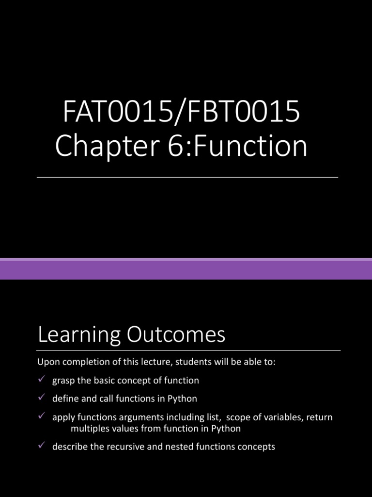 Chapter 6 Function Combined Pdf Parameter Computer Programming
