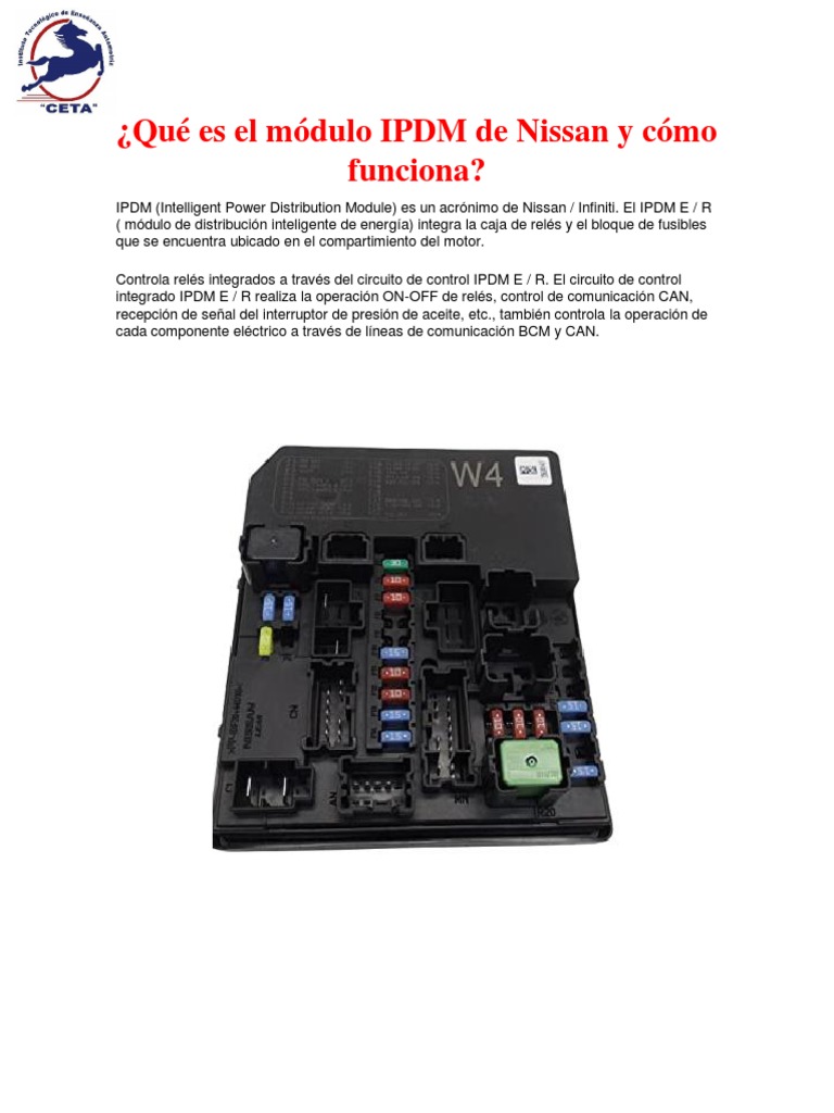 Qué Es El Módulo IPDM de Nissan y Cómo Funciona | PDF | Relé ...