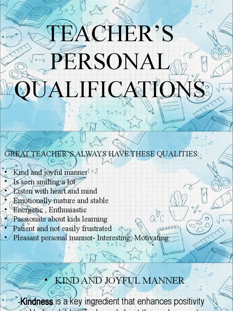 Teachers Personal Qualifications | PDF