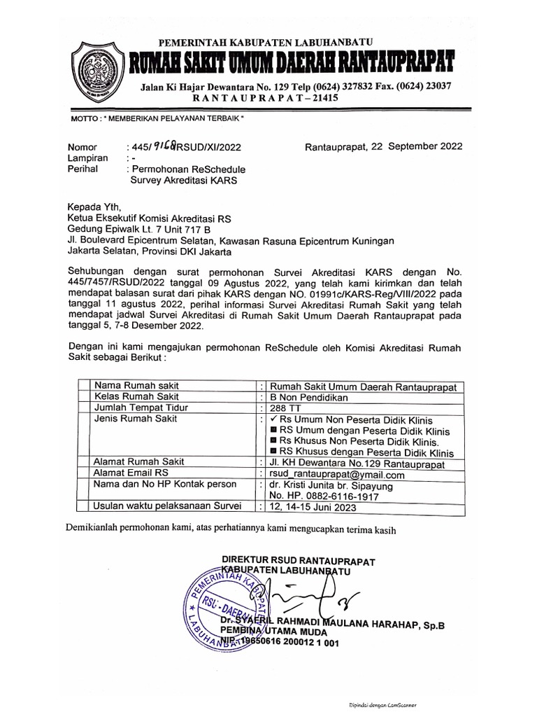 Permohonan Reschedule | PDF