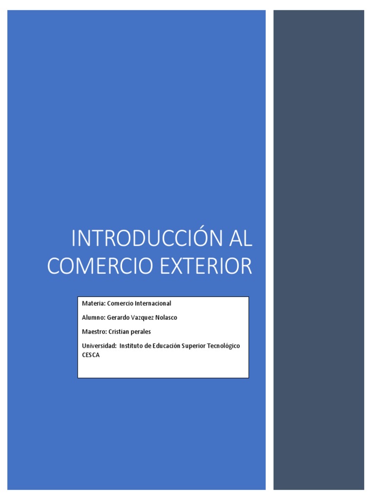 Introducción Al Comercio Exterior | PDF