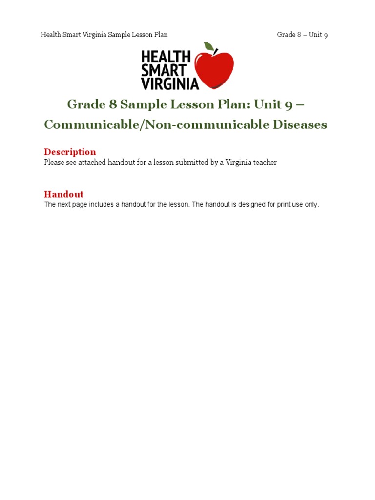 gr8 HP 9 Communicable Noncommunicable | PDF | Infection | Lesson Plan
