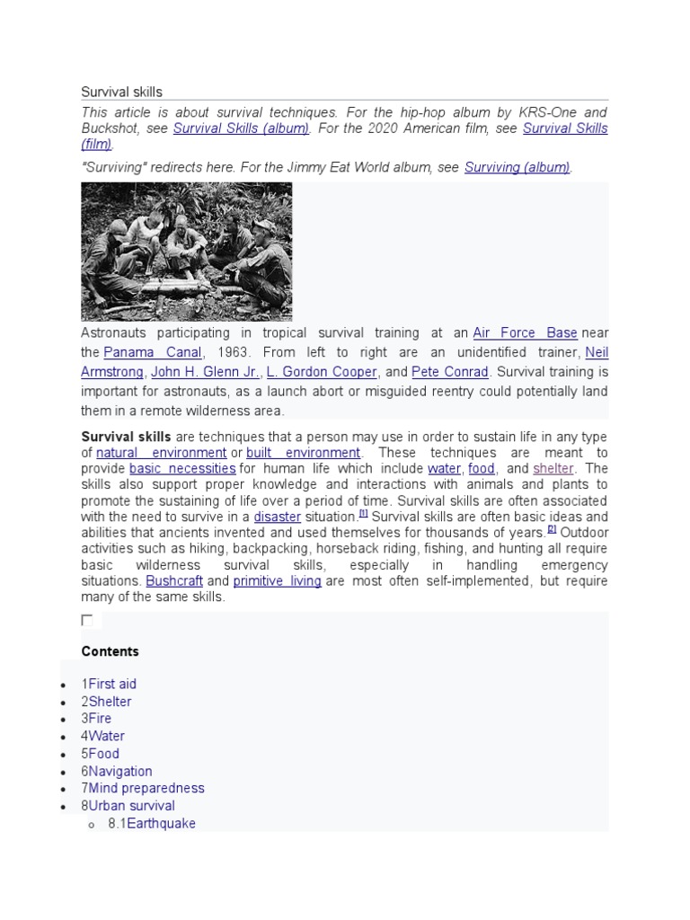 Survival Skills | Download Free PDF | Survival Skills