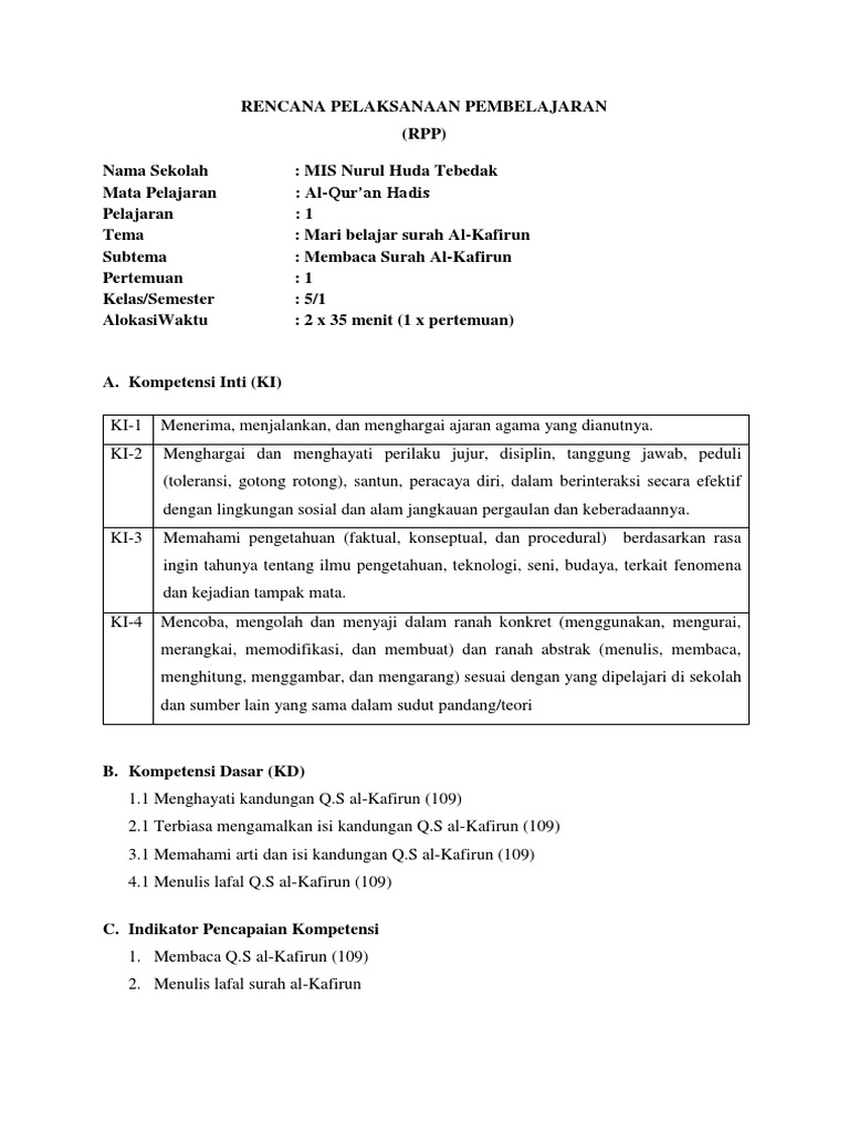 Tugas 6 - Membuat RPP (Bag. 1) | PDF