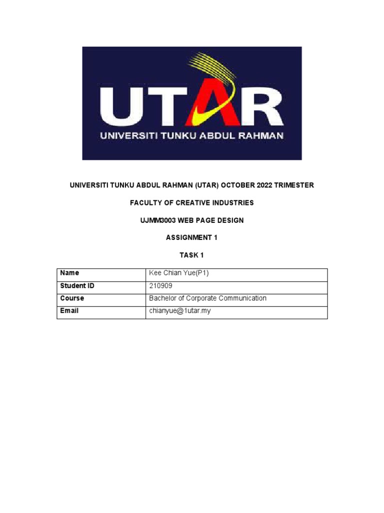 UJMM3003 - Assignment 1 - Task 1 | PDF