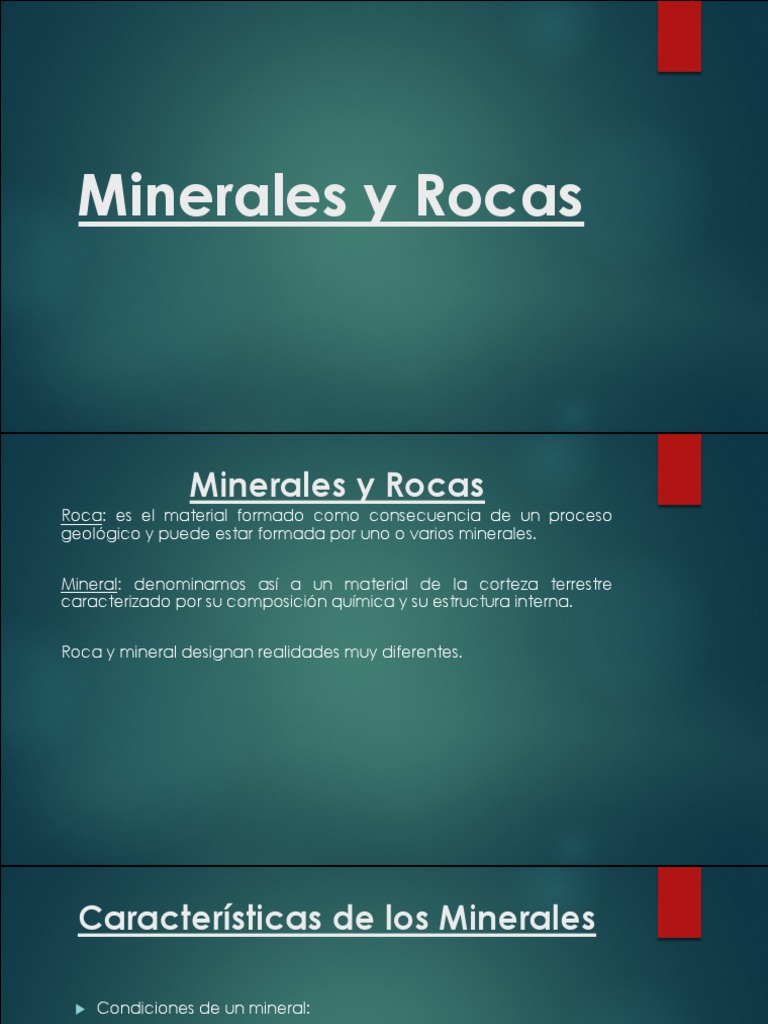 Presentacion 2. Minerales y Rocas | PDF | Roca (geología) | Minerales
