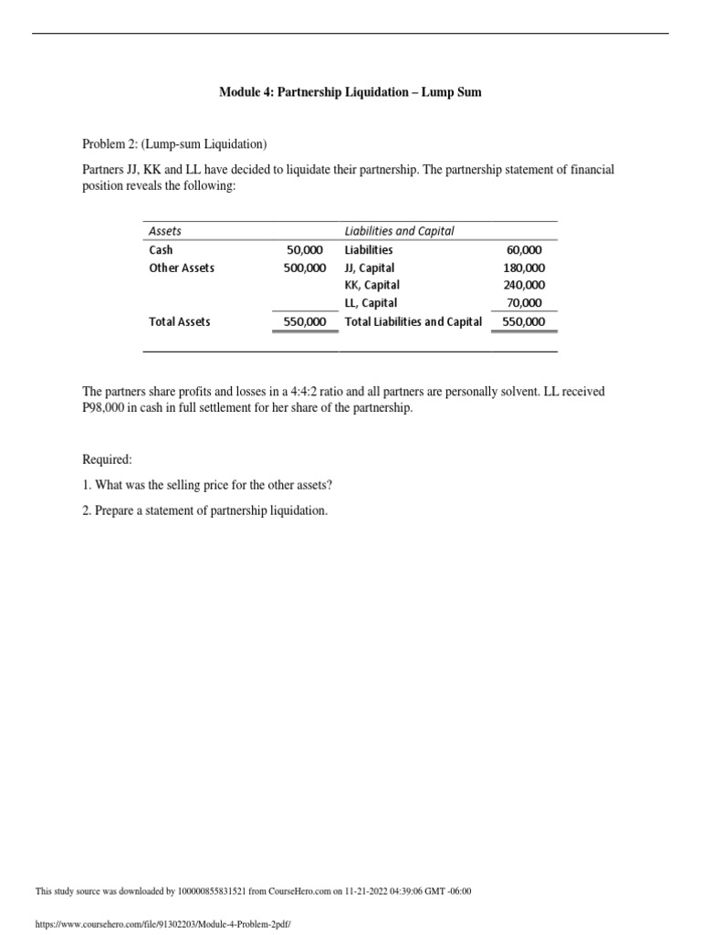 Module 4 Problem 2 PDF | PDF | Partnership | Book Value
