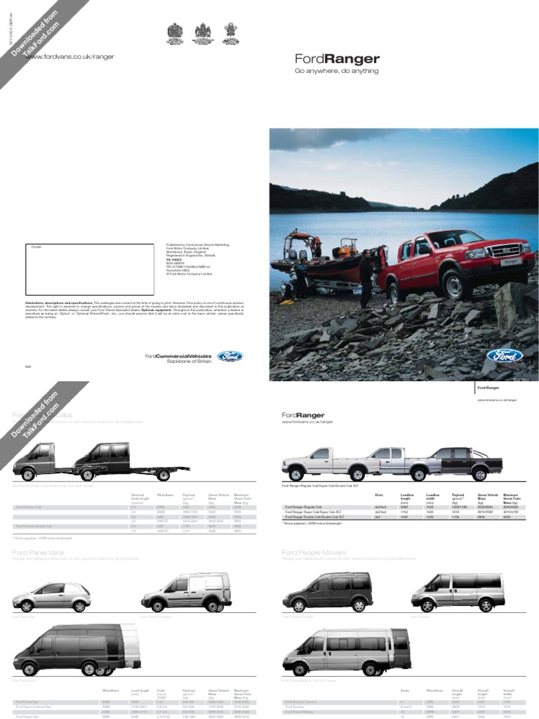 Ford Ranger Sales Brochure November 2004 | PDF | Pickup Truck | Four ...