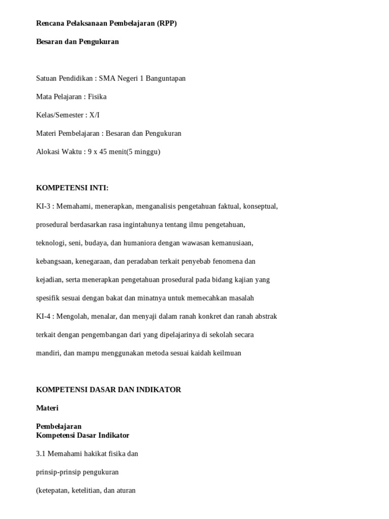 10 RPP Dan Lampirannya | PDF