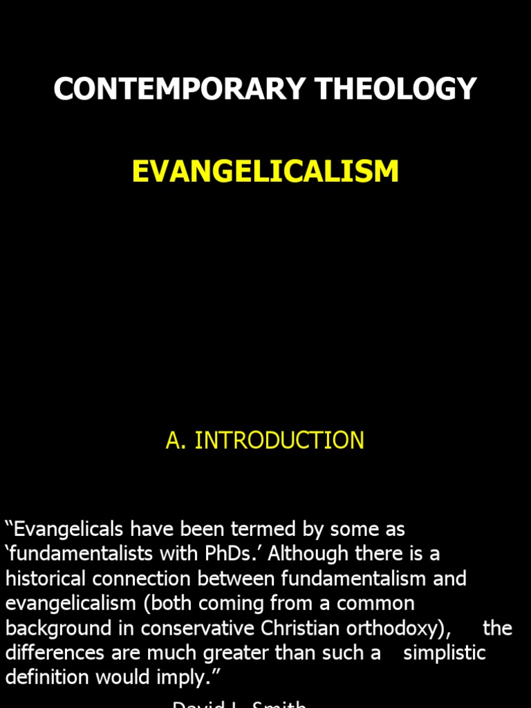 Contemporary Theology EVANGELICALISM | PDF